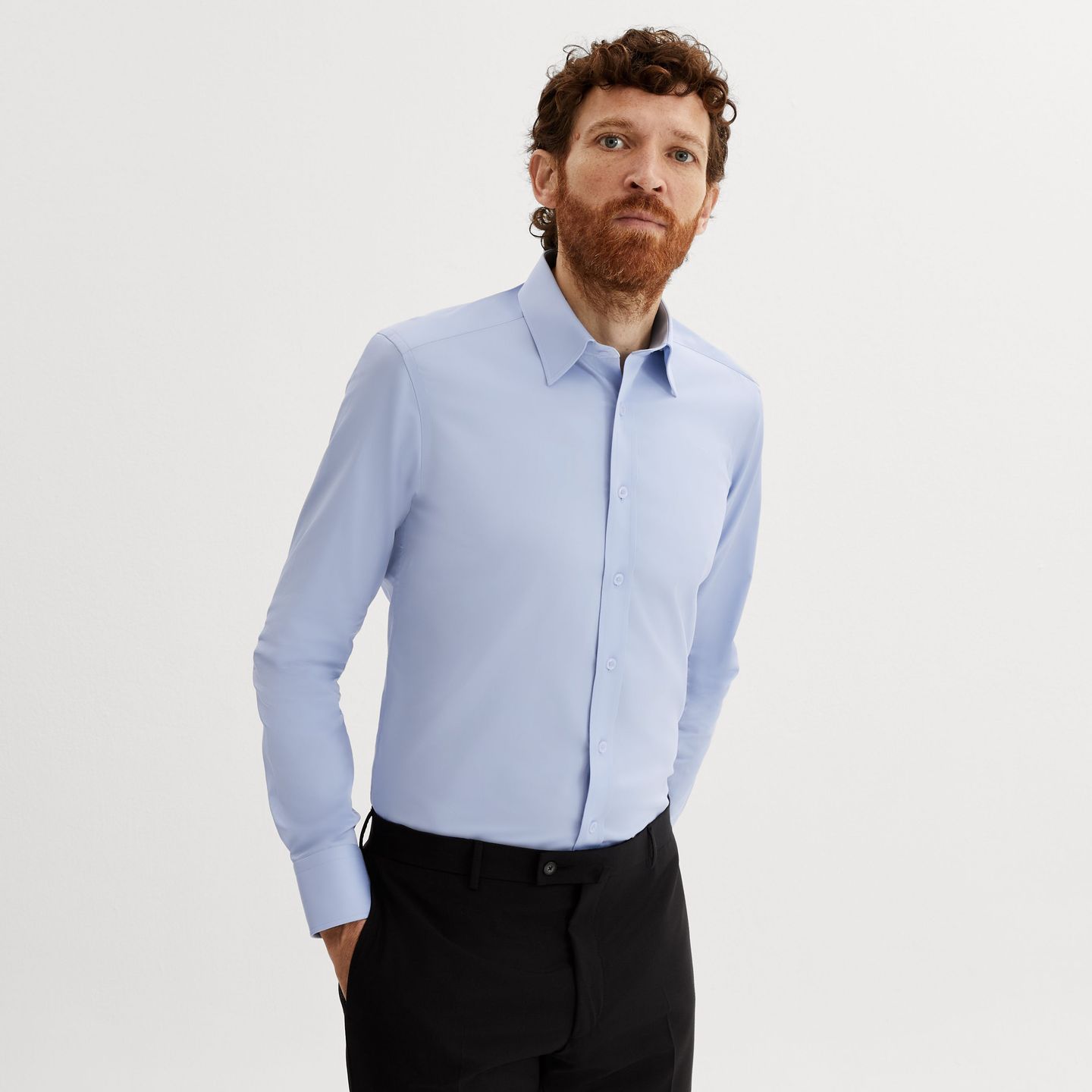 Light blue business shirt in twill | Tailor Store®