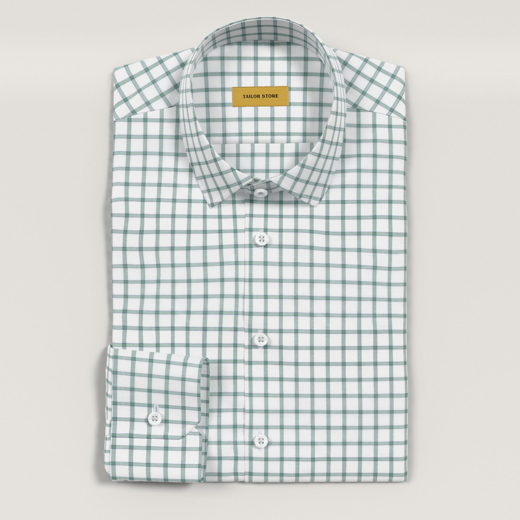Green checkered Non-Iron business shirt | Tailor Store®