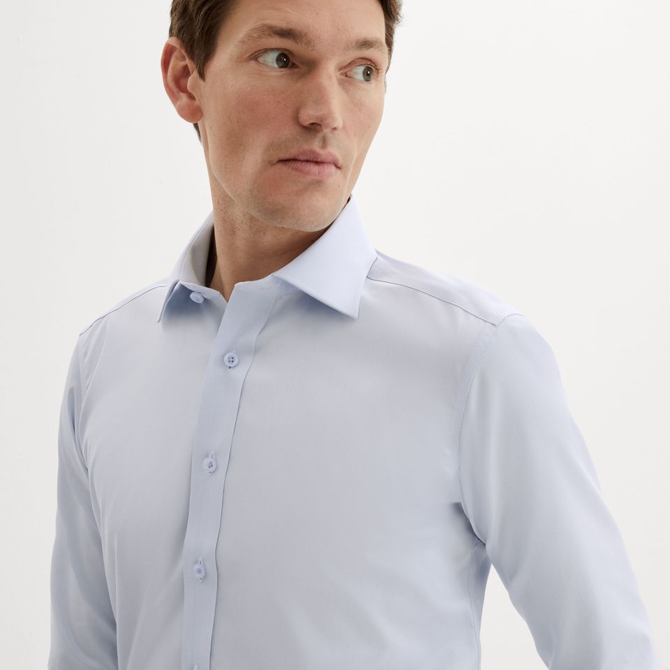 Light blue men's shirt in easy iron fabric | Tailor Store®
