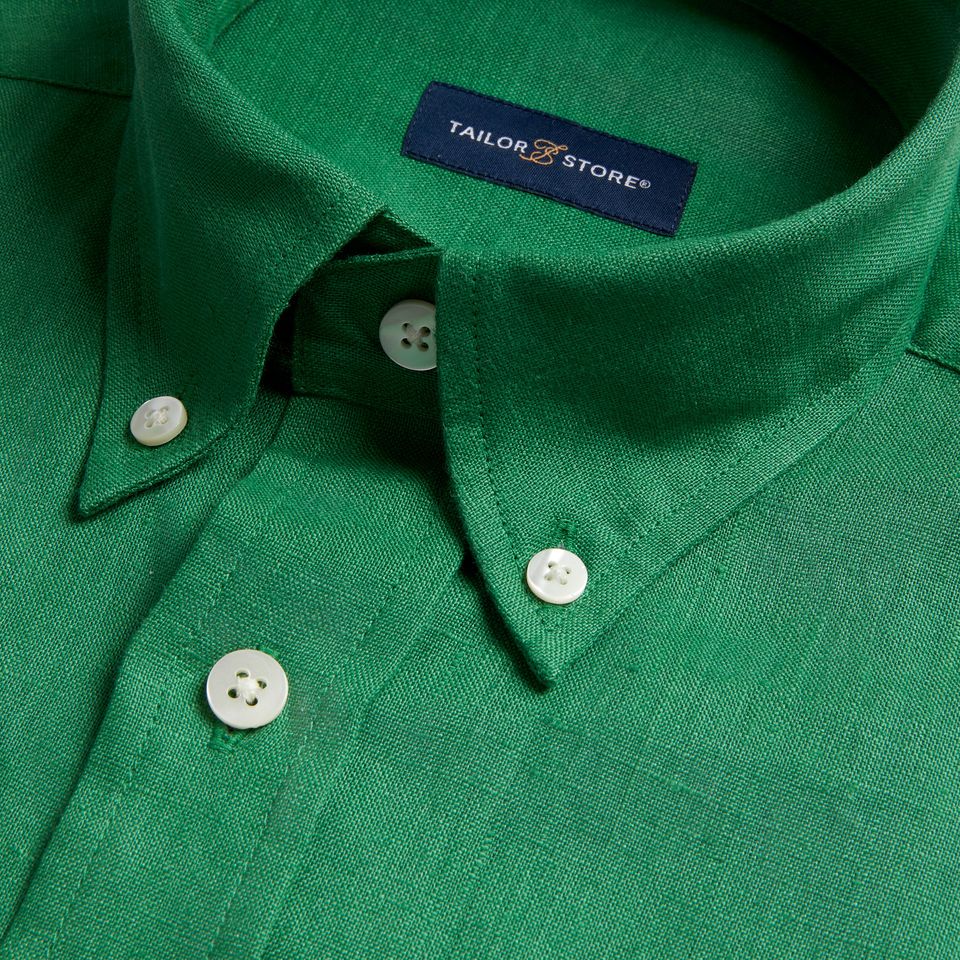 Emerald green linen shirt | Tailor Store®