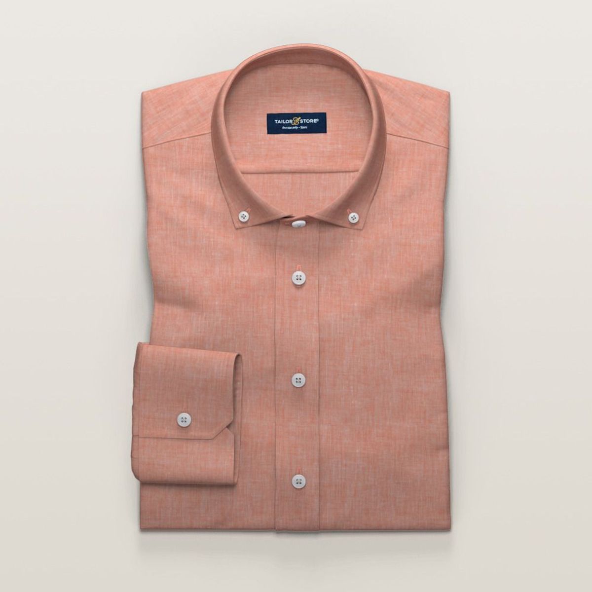 Peach melange linen shirt | Tailor Store®