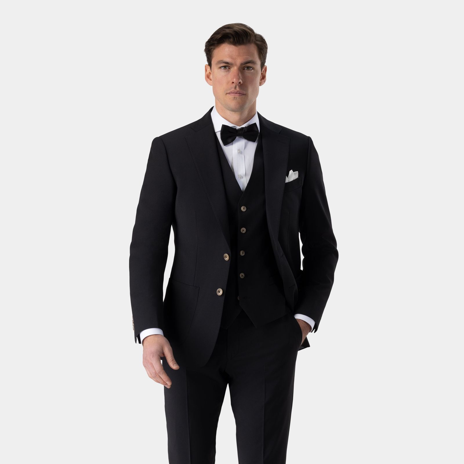 Black Three piece Stretch Suit Tailor Store 