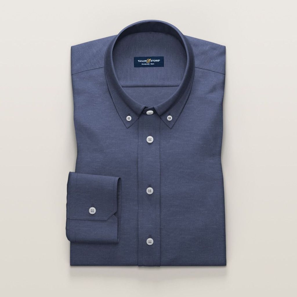 Royal blue linen shirt | Tailor Store®