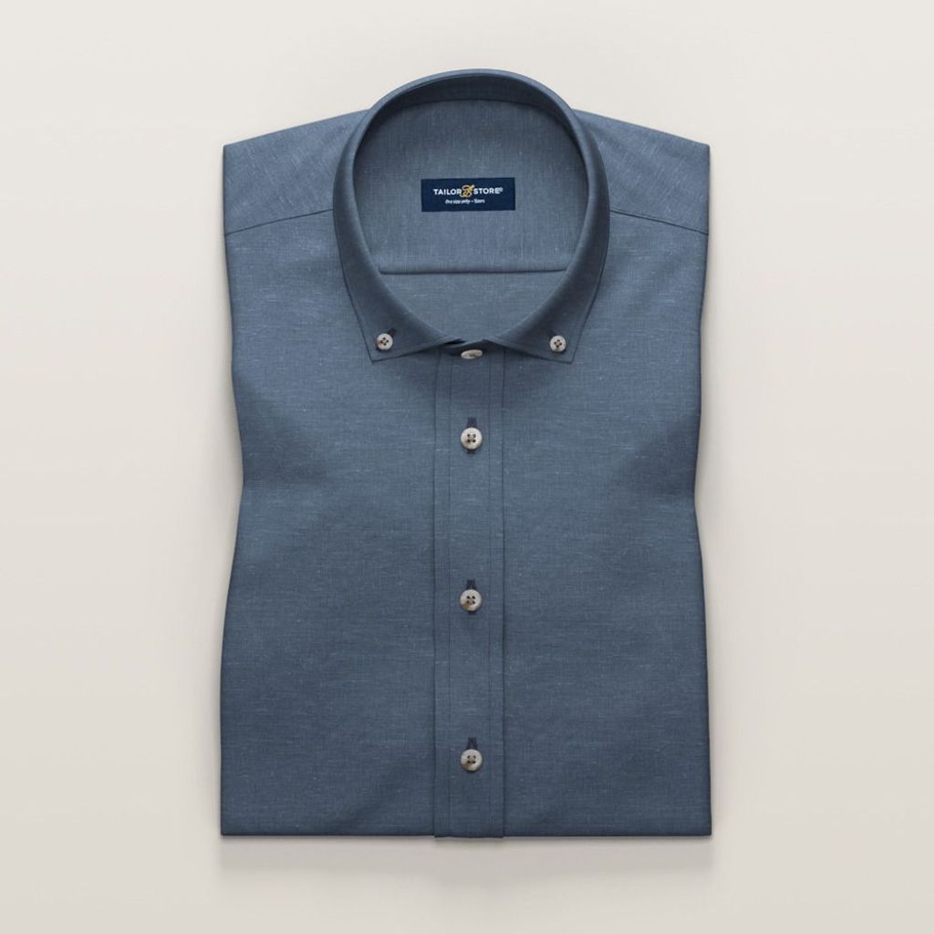 Royal blue linen shirt | Tailor Store®