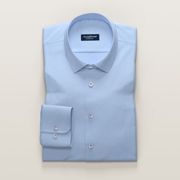 Light blue business shirt with stretch | Tailor Store®