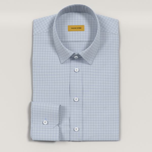 Men’s Custom Blue Patterned Cotton Shirt | Tailor Store®