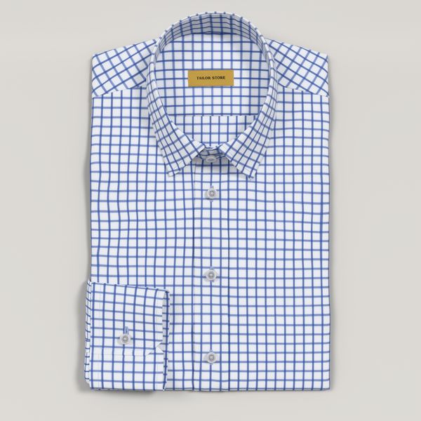 White and blue checkered dress shirt | Tailor Store®