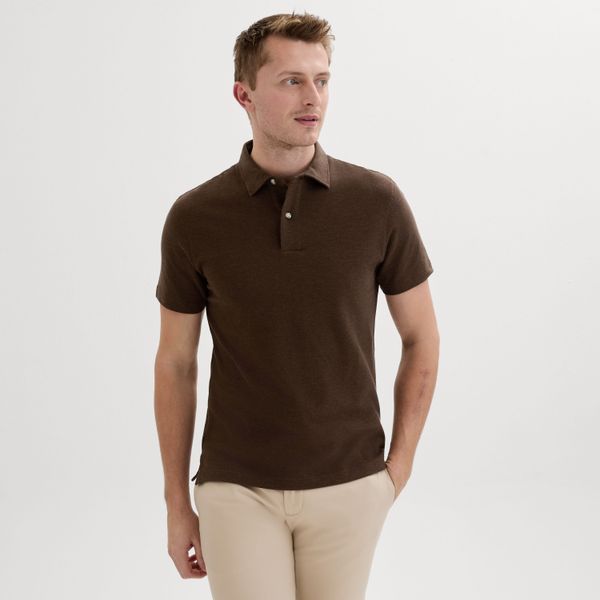 Walnut melange polo shirt | Tailor Store®